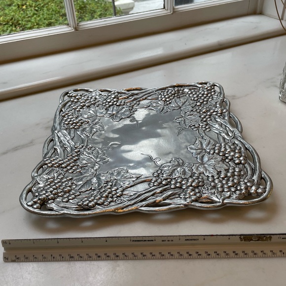 Arthur Court | Dining | Arthur Court Grapes Aluminum Square Platter 2 ...